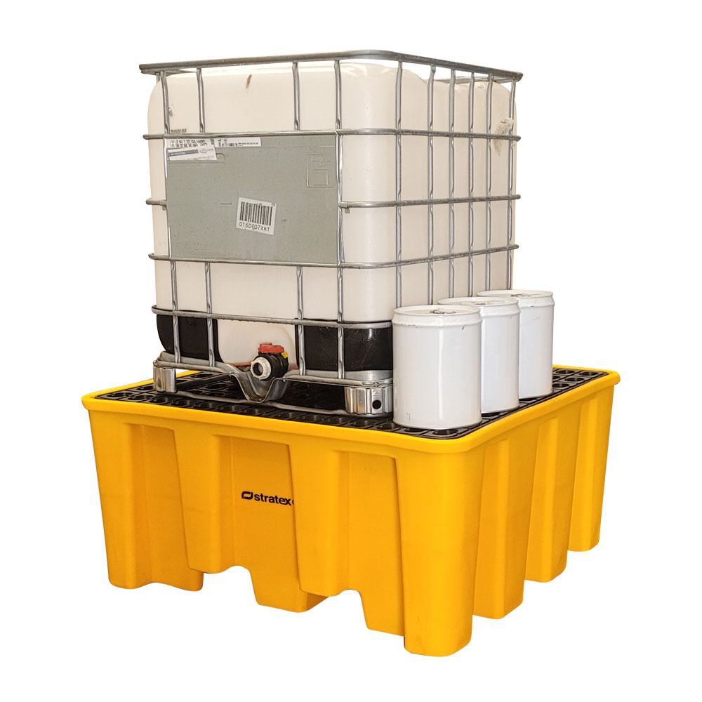 Single IBC Bunded Spill Pallet, 1350L Sump (1550W x 1550L x 720H mm ...
