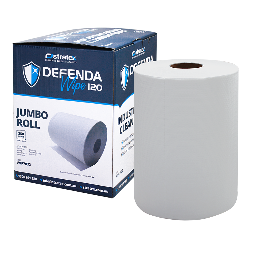 DefendaWipe 120 Disposable Cleaning Wipes - Jumbo Roll | Stratex