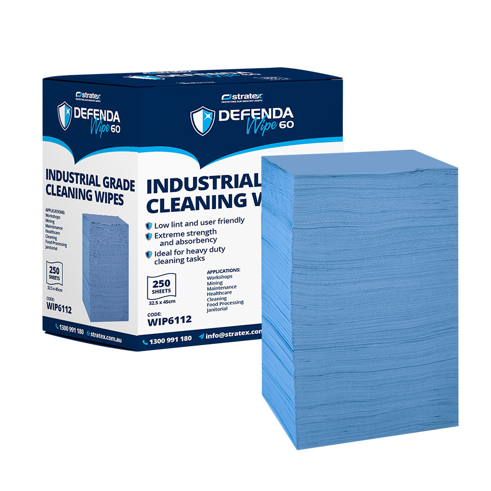 DefendaWipe 60 Disposable Cleaning Wipes - XL Blue | Stratex