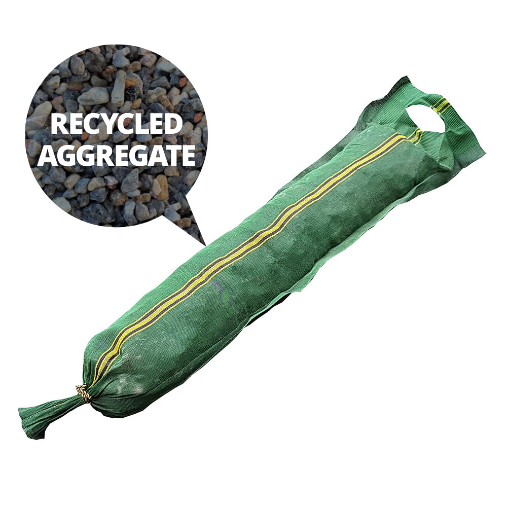 Premium Silt Sock 150mm x 1m - Recycled Aggregate-filled (Each) | Stratex