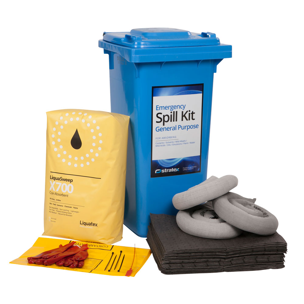 120L Wheeled Bin Economy Spill Kit - General Purpose | Stratex
