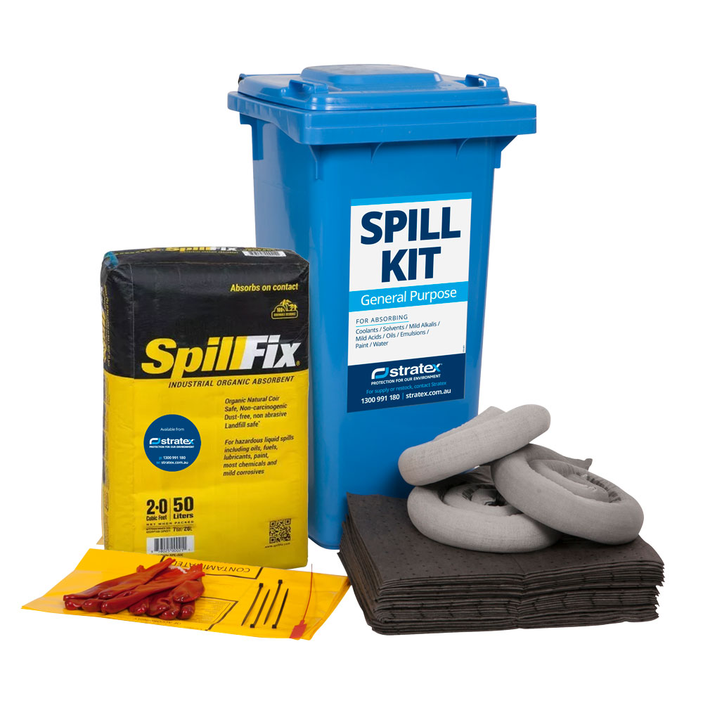 120L Wheeled Bin Economy Spill Kit - General Purpose | Stratex