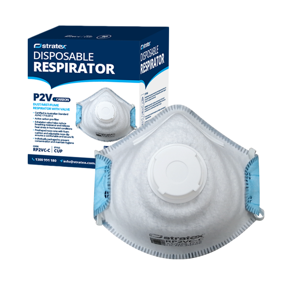 Disposable P2V Carbon Respirator - Cup (10 Pack) | Stratex